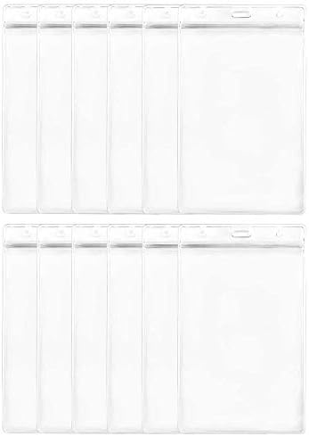 12PCS Transparent Extra Large 6x4" Badge Holders for Passport ID,Cash ...