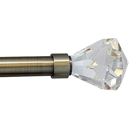 Amazon.com: Urbanest Pierre Cut Crystal Drapery Curtain Rod Set 3/4 ...