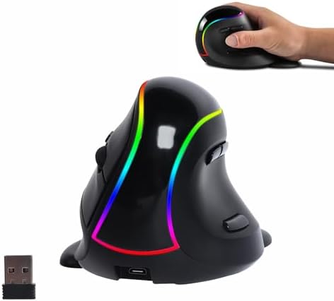 Ergonomic Vertical Mouse,Bluetooth & USB Wireless Vertical Ergo Mouse ...