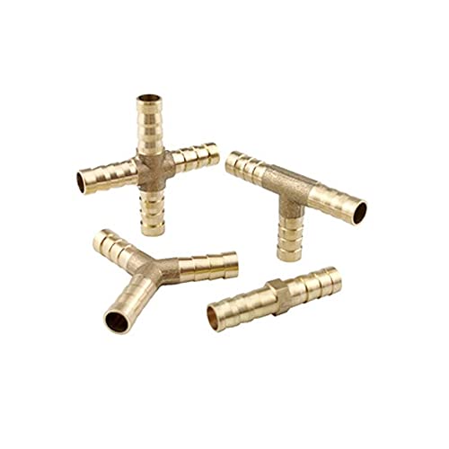 Amazon.com: Brass Barb Pipe Fitting 2 3 4 Way Hose Barb 6/8/10/12mm ...