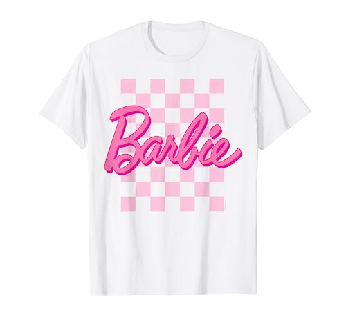 Snapklik.com : Barbie - Barbie Logo Checkered Background Short Sleeve T ...