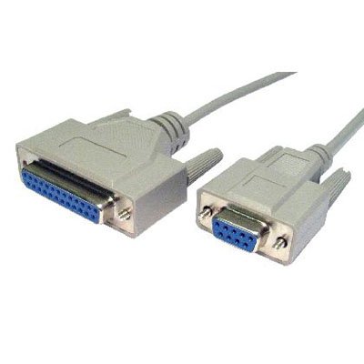 Cable-Core Serial Cable D9 Female to D25 Pin Female Null Modem Lead 2 ...