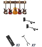 Amazon.com: STRICH Guitar Wall Mount Hangers for Multiple Guitars ...