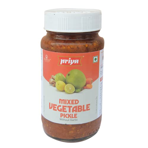 Priya Mixed Vegetable Pickle without Garlic, 300g - Homemade Mixed ...