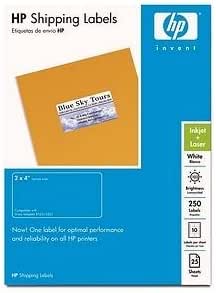 Amazon.com: HP White Shipping Labels, 2 X 4, 250 Count, 25 Sheets ...