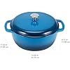 Amazon.com: Amazon Basics Cast Iron Dutch Oven Pot with Lid, Enameled ...