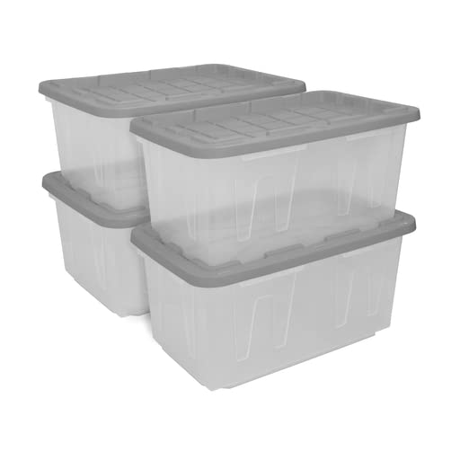 CX BLACK & YELLOW®, 27-Gallon Heavy Duty Clear Storage Container & Snap ...