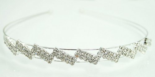 Amazon.com: LJ Designs A Zig Zag Effect Tiara Band (T42) : Clothing ...