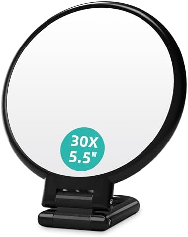 Auxmir 30x Magnifying Mirror, Double Sided 30X 1X Handheld Mirror with ...