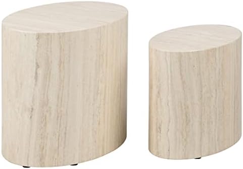 AC Design Furniture Rico Coffee Table Set of 2 in Travertine Look ...