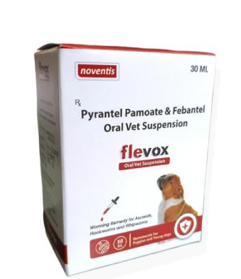 Buy NOVENTIS Syrup Flevox Oral Suspension, for Dewormer Liquid for ...