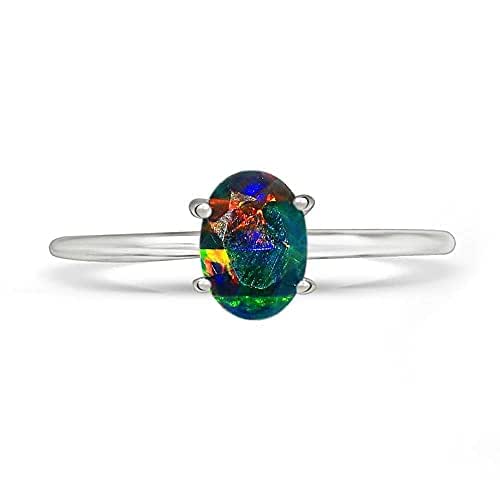 Amazon.com: Genuine Chalama Black Opal 925 Solid Sterling Silver ...