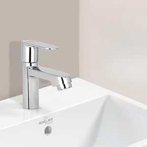 Benelave by Hindware Volga Pillar Tap for Bathroom, Brass with Chrome ...