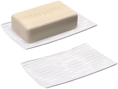 Amazon.com: Modern Zen White Soap Dish - Durable Ceramic Bar Soap ...