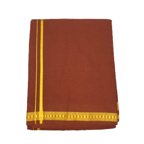 TRADITIONAL TRADER - Dark Kavi Color Cotton Dhoti and Towel Set for Men ...