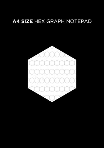 A4 size hex graph notepad: Hexagonal grid paper: Vertically aligned ...