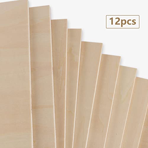 CYEER 12 Sheets 200 x 200 x 6mm Plywood Sheets, 8 Inch Square Plywood ...