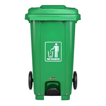 Hi-Care Plastic Garbage Bin 240 Litre with wheel and pedal - Heavy Duty ...