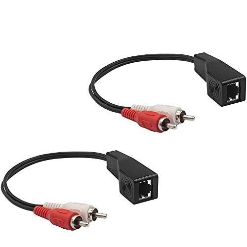 Duttek RCA Male to RJ45 Female Cable, RCA Red White Audio Signal Over ...