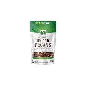 Amazon.com : NOW Real Food, Raw, Unsalted, Organic Pecans, no added oils, 10 oz (284 g ...