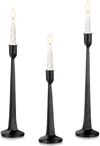 Amazon.com: Iron Taper Candle Holders - Cast Iron Candlestick Holders ...