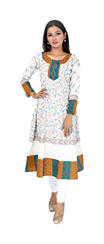 Buy Rohia By Chhangamal Women's Cotton A-Line Kurta (IN3318-40-ARYY ...