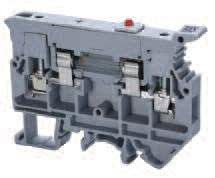 Terminal Block, Fused, 1/4" & 1 1/4", LED, 22-8 AWG, Gray, 24VAC/VDC ...
