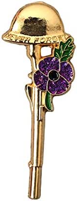 War Animal Pet Purple Poppy Badges and Pins Never Forget Battle Of The ...