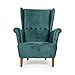 Wakefit Nicco Wing Chair (Neem Wood, Aqua Blue) : Amazon.in: Home & Kitchen