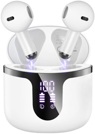 Wireless Earbuds Bluetooth 5.3 LED Display Headphones with ENC Mic,40H ...