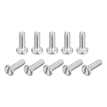 uxcell 304 Stainless Steel Machine Screws, 10pcs M1.6x5mm Slotted Drive Pan Head Screw Bolts ...