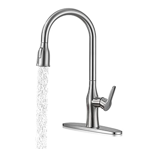 Amazing 🔥 Aerbes Kitchen Faucet, Stainless Brushed Kitchen Faucets with ...