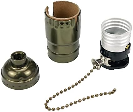 RDEXP Vintage Lamp Socket with Pull Chain AC 110-240V E27 Light Bulb ...