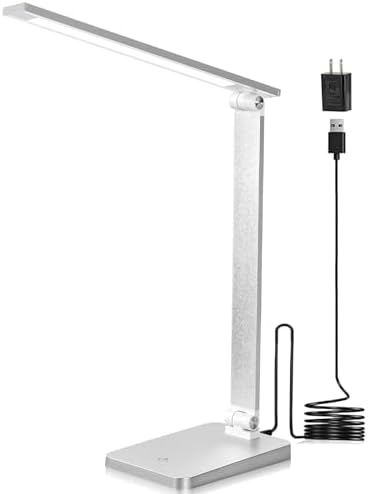 LED Desk Lamp for Home Office, 3 Levels Dimmable Desk Light with USB ...