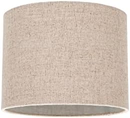 Contemporary and Stylish Natural Linen 8" Drum Lamp Shade in Oatmeal ...