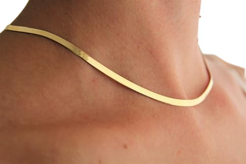 Amazon.com: 18 K gold snake chain/Flat snake chain/high quality flat ...