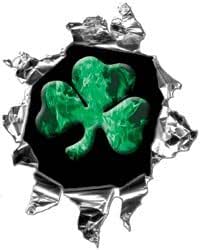 Amazon.com: Mini Ripped Torn Metal Decal with Green Shamrock - 2" h ...