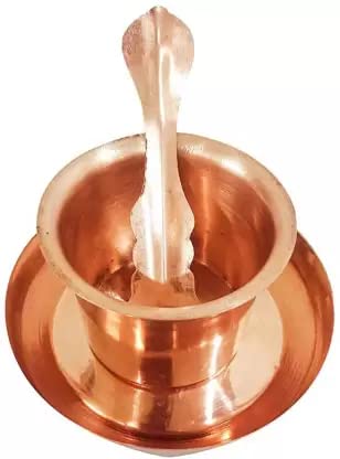 Shakuntla Copper Pancha Patra Set |Copper Panchapatra with Plate and ...