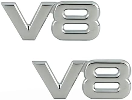 Amazon.com: 2X V8 Letters Emblem Car Side Fender Rear Trunk Emblem ...