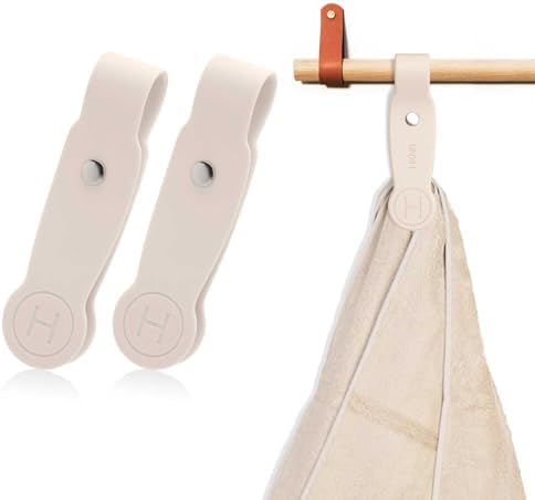 Amazon.com: Zonon 12 Pcs Leather Towel Clips for Kitchen Hanging Tea ...