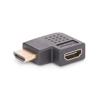 StarTech.com Right Angle HDMI 2.0 Adapter, Male to Female, Horizontal 90-Degree Angled HDMI Port ...