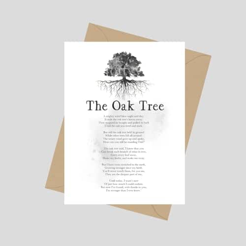 Amazon.com: The Oak Tree Poem About Life, A5 Greeting Card, Mighty Oak ...