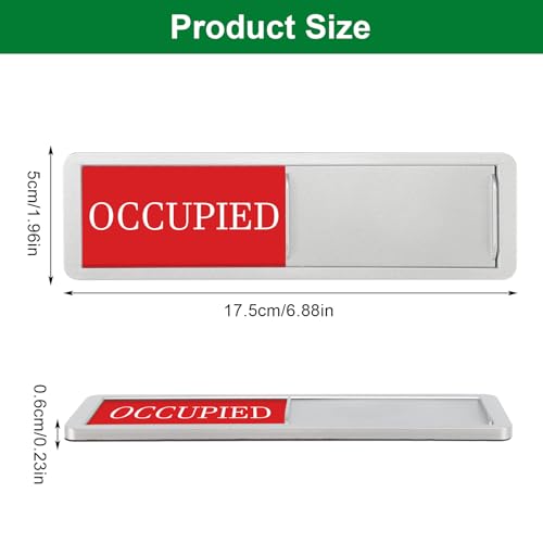 Vacant Occupied Sliding Door Sign, 1 Pack Restroom Sign Toilet Signs ...