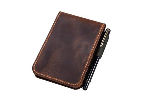Amazon.com: Personalized genuine leather notepad cover holder for 3 x 5 ...