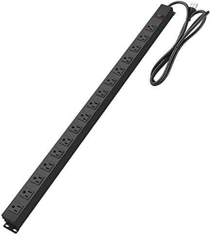 Amazon.com: HHSOET Metal Wall Mount Power Strip, 16 Outlets, 3 FT SJT 3 ...