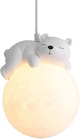 3D Moon Shaped Pendant Light for Kids Room - Small Chaner with Milk ...