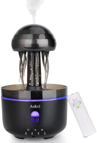 Amazon.com: Rain Humidifier Water Drip,Mushroom Essential Oil Diffuser ...