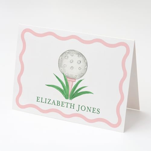 Amazon.com: Personalized Folded Golf Note Cards with name, envelopes ...