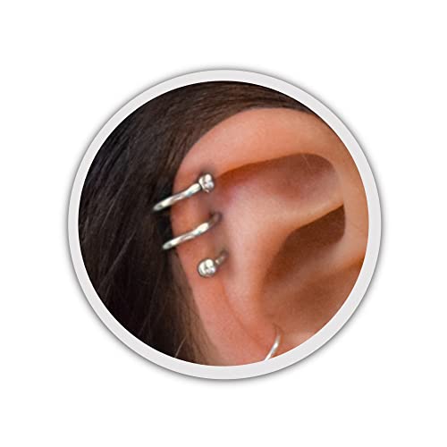 Amazon.com: MoonliDesigns 16G Spiral Helix Earring CZ - Twist Spiral ...
