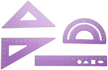 Amazon.com: Tsnamay Purple Aluminum Ruler Metal Set Measure Angles and ...